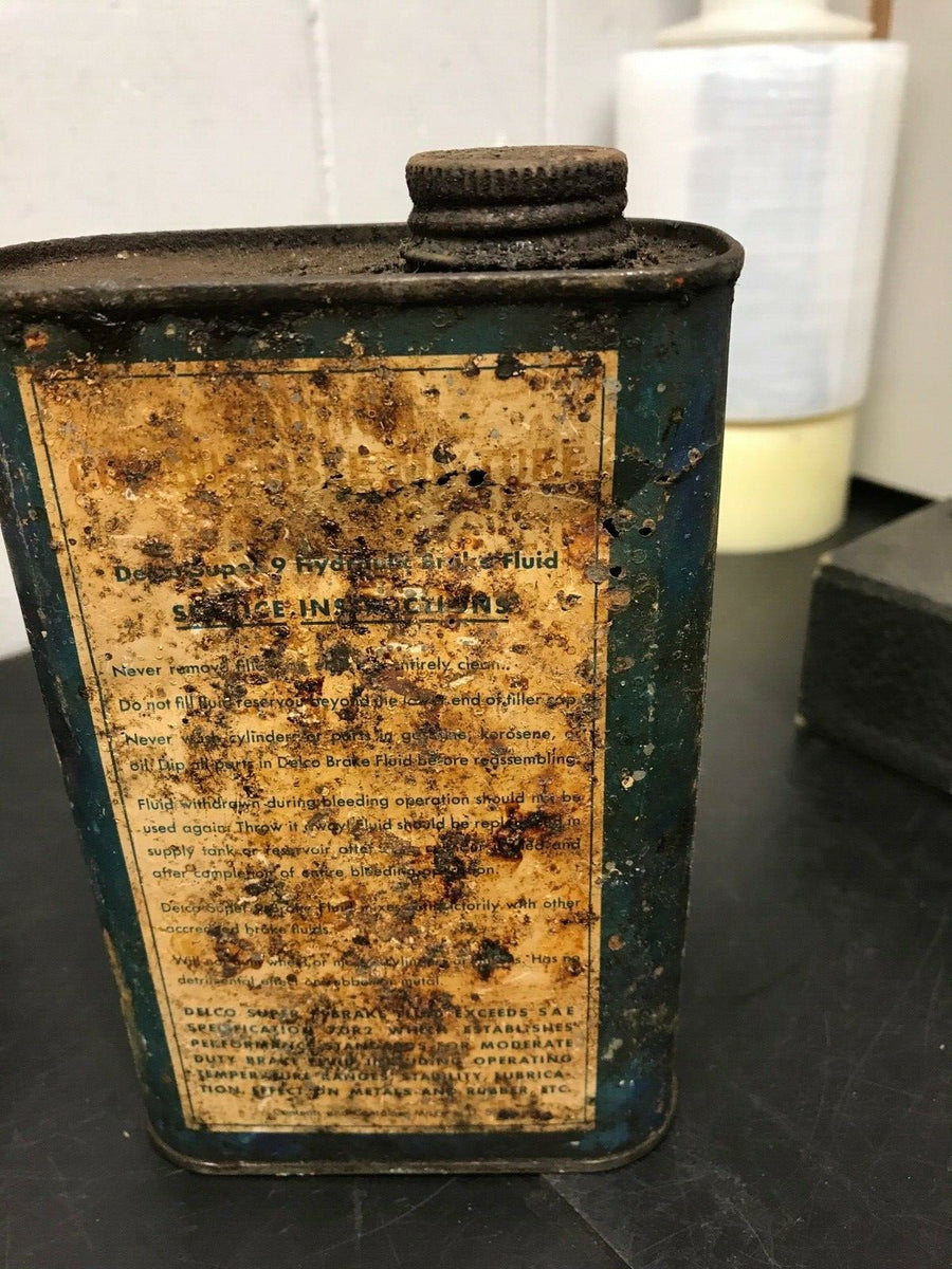 Delco Oil Gas Tin Metal Gallon can Vintage Truck auto 1950's Petrolian ...