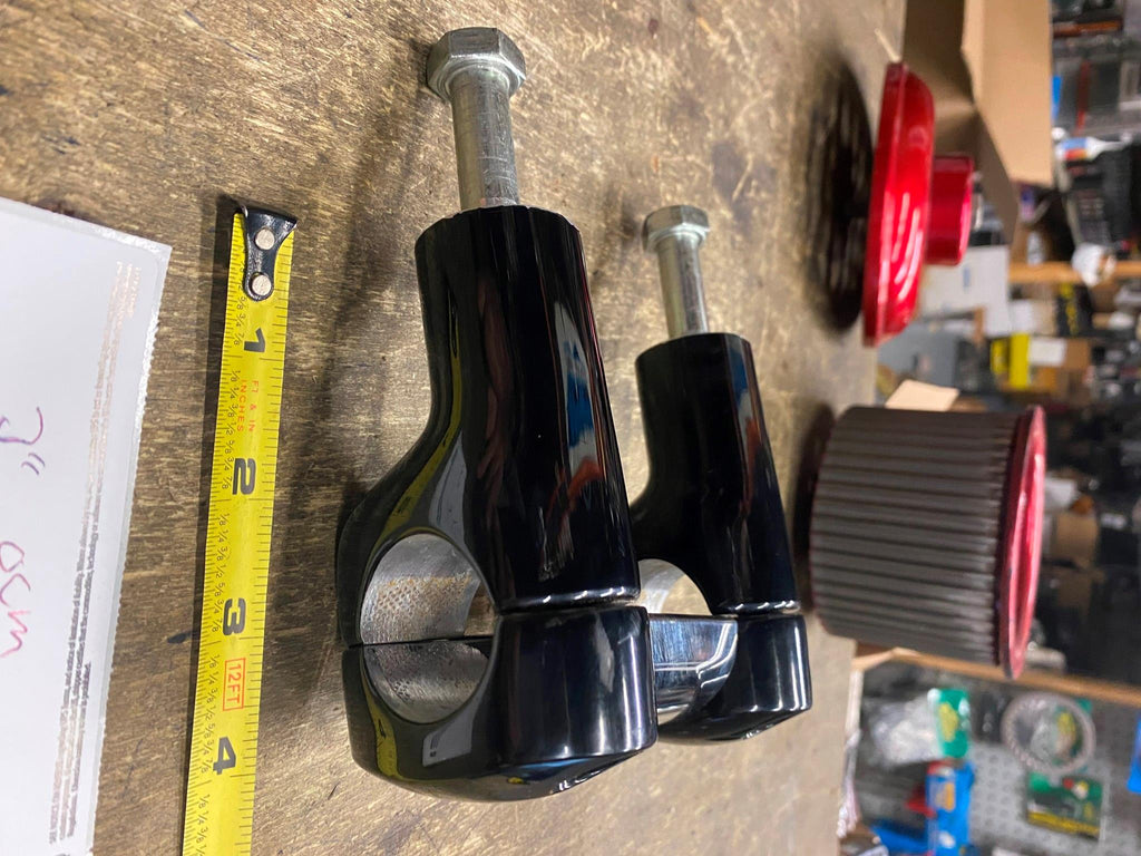 OEM Black 3" Handlebar Risers Harley Fat Bob dyna Sportster Softail Ch ...