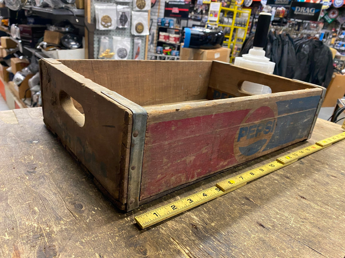 1978 Pepsi Cola Soda Pop Box Crate Vtg Wood Logo Advertising Decor ...