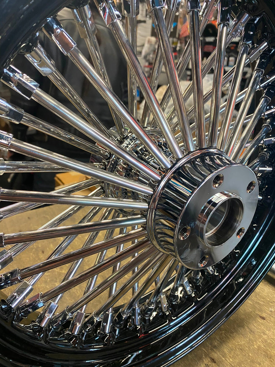 Dna Mammoth Spoke Rear Wheel 3.5x16 Timken Black Chrome Softail Sports ...