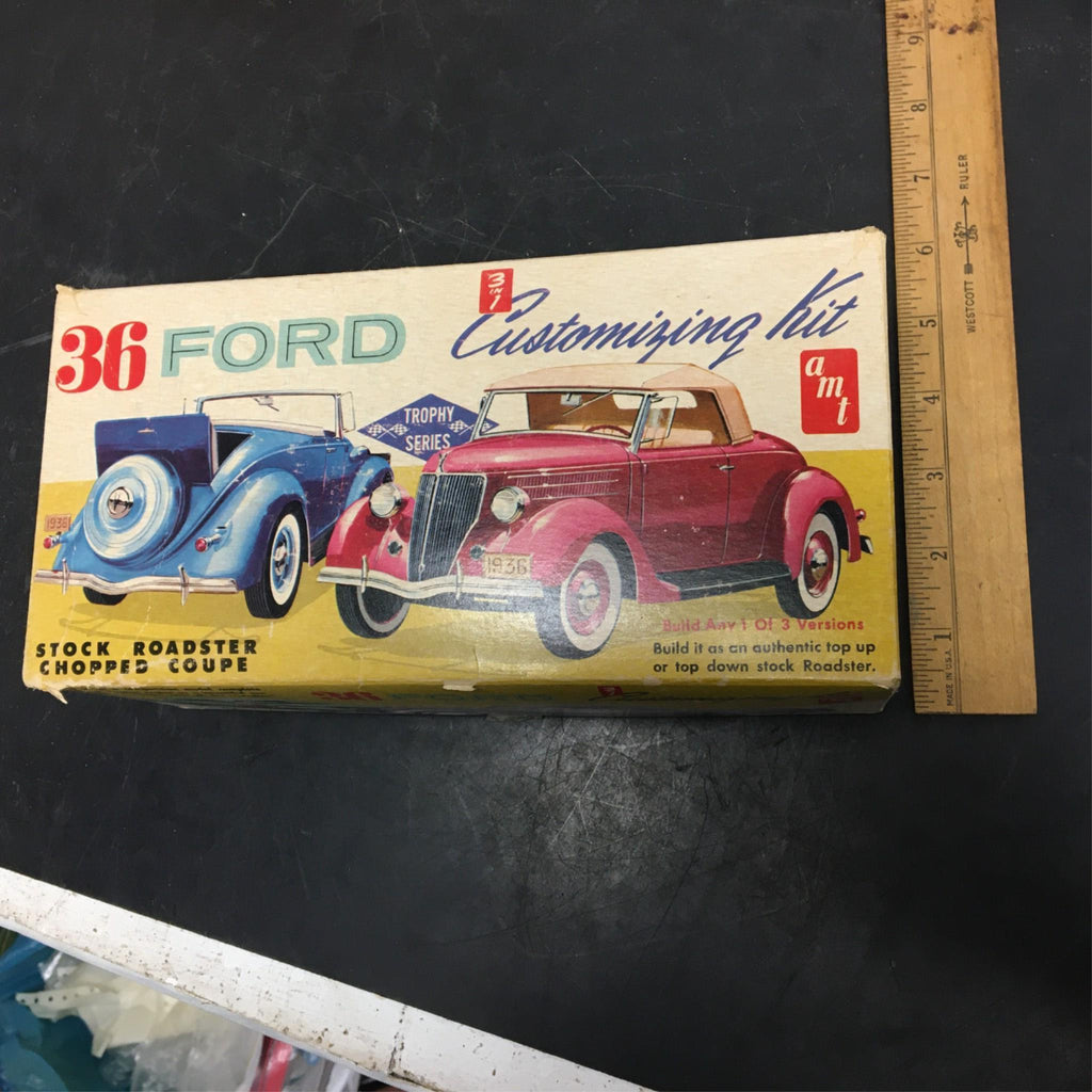 VINTAGE 1960's AMT 36 FORD 3in1 CUSTOMIZING MODEL KIT ORIGINAL BOX ...