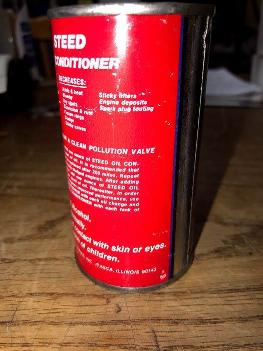 Vintage Can Of Steed Oil Conditioner, 5fl oz Sealed can Gas & Oil Chec ...