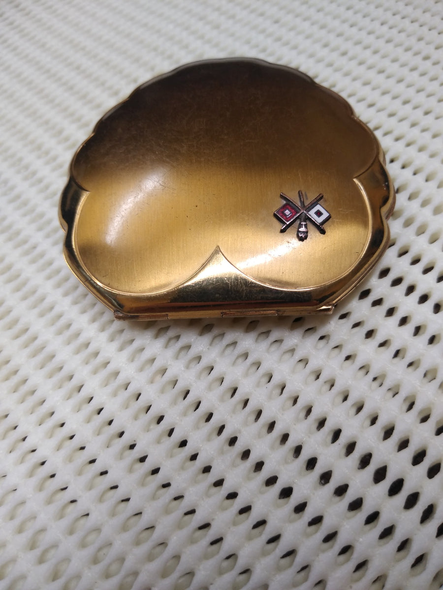Vtg Elgin American WW2 Era US Military Clam Shell Sweetheart Compact N ...