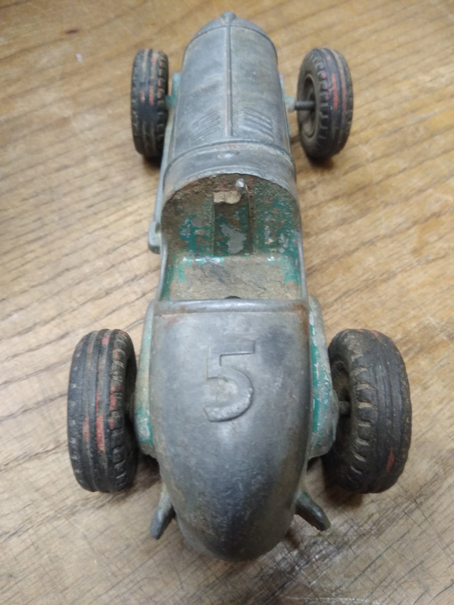 Vtg 1950s Hubley Kiddie Toy Metal Racer Indy Race Car #5 7 inch long U ...