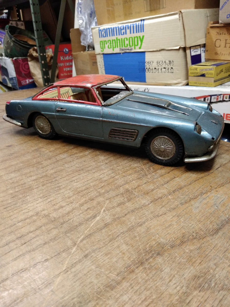 Vtg Super America Bandai Ferrari Friction Motor Tin Sports Car 11" Jap ...