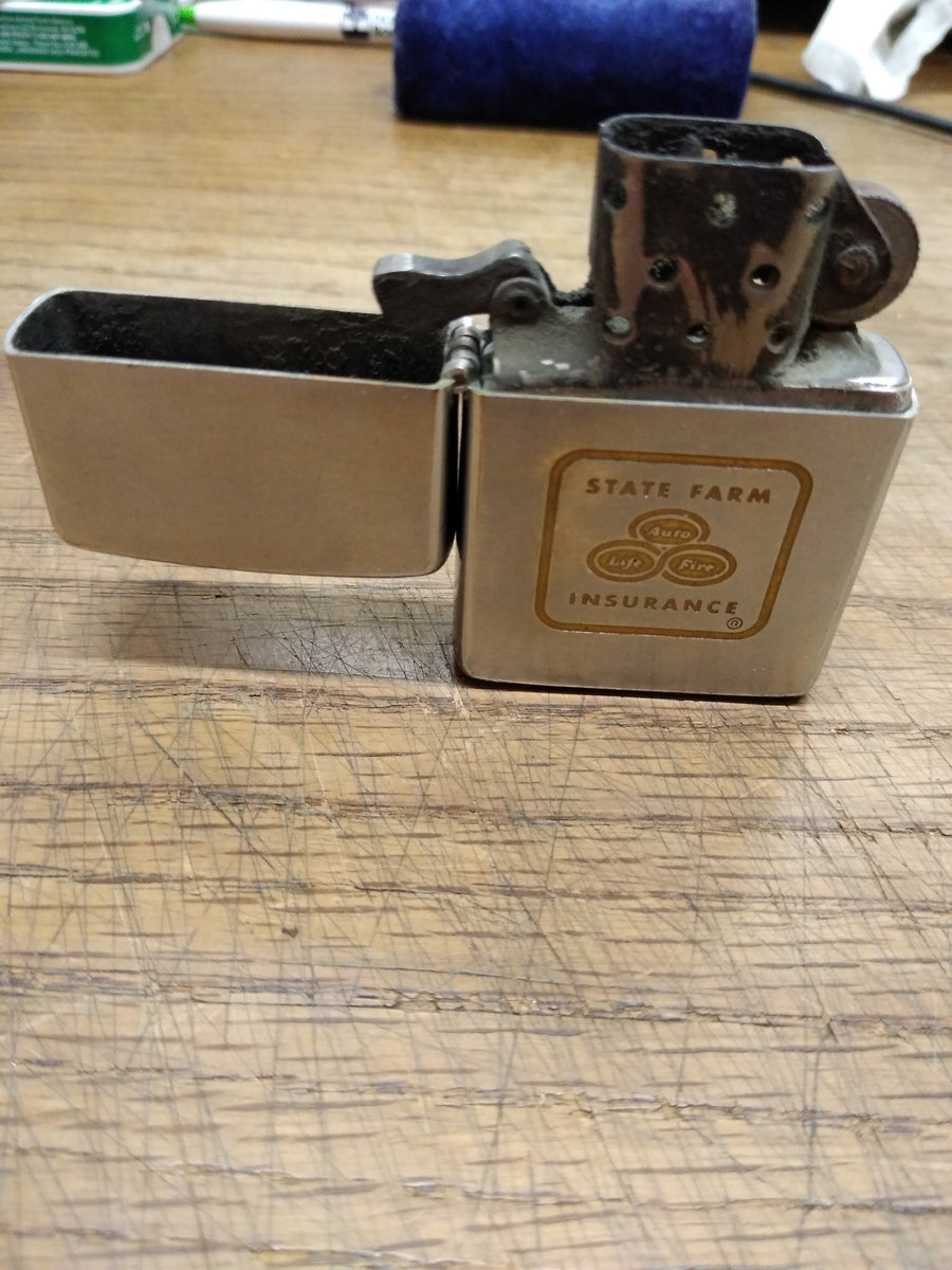 Vtg 1974-1975 Zippo Cigarette Lighter State Farm Insurance Brushed Chr ...