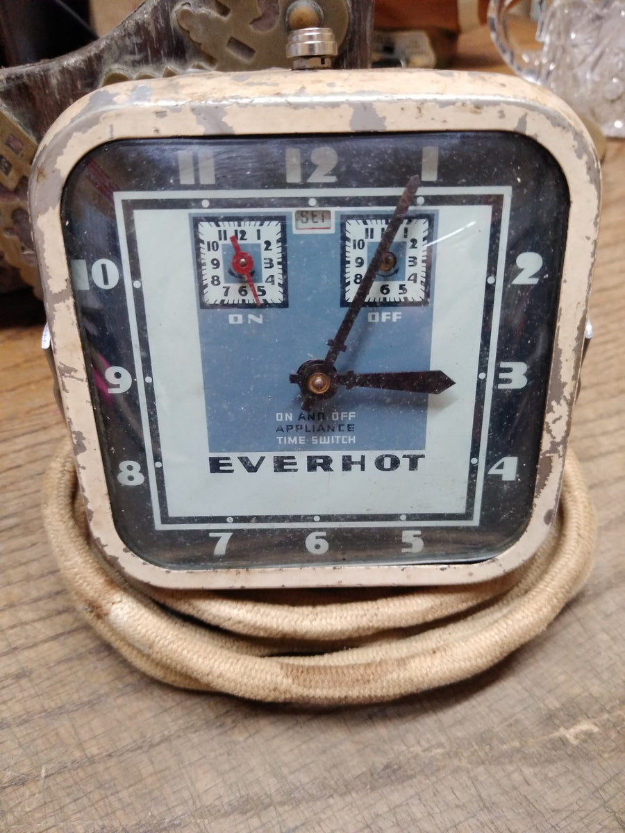 Vtg EVERHOT Wind Up Electric Stove Timer Clock Swartzbaugh Mfg Parts R ...
