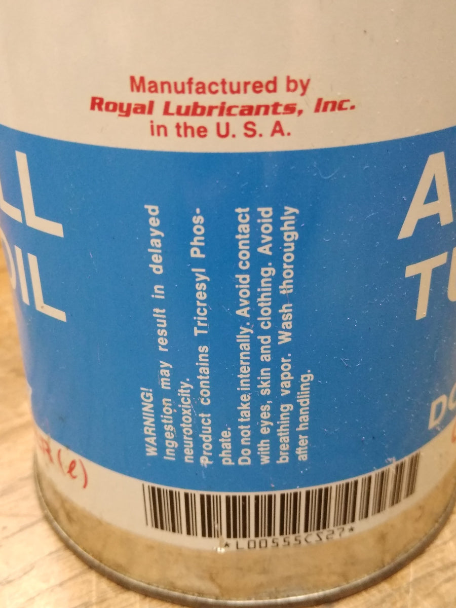 VTG Shell Aeroshell Turbine Oil 555 1 Quart Engine Oil Metal Can Royal ...
