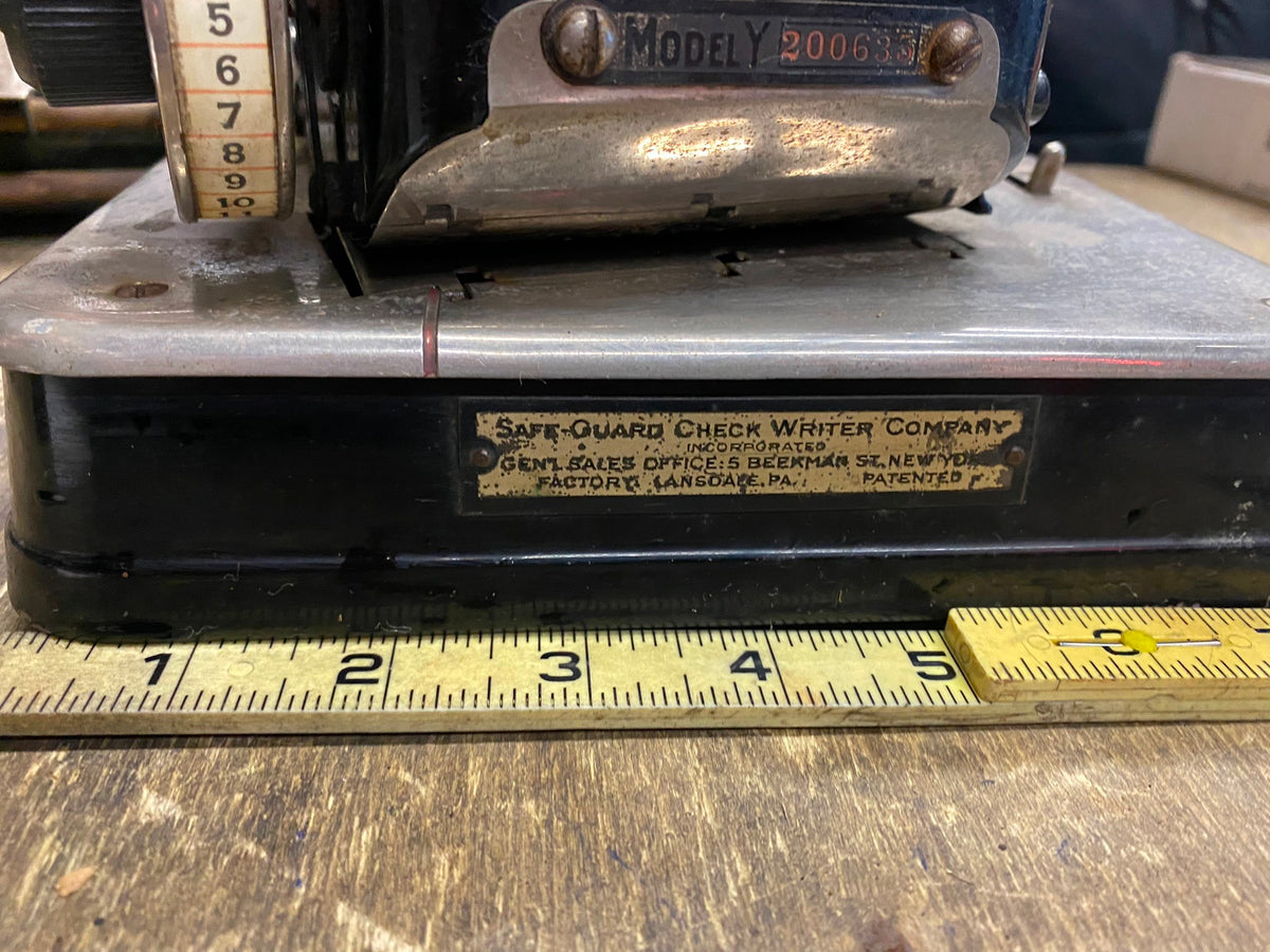 Antique Safe-Guard Check Writer Office Equipment Vtg Service Station F ...