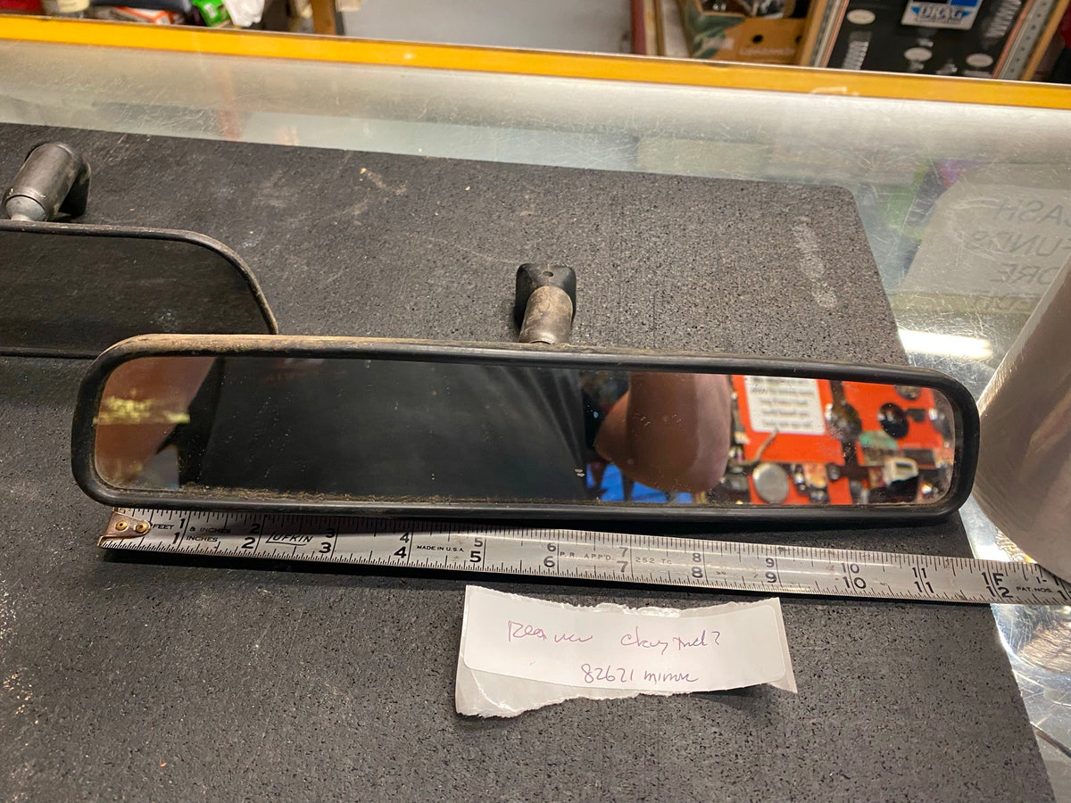 Vtg OEM GM Chevy Rear View mirror 70's Truck Auto Car Rat Hot Rod squa ...