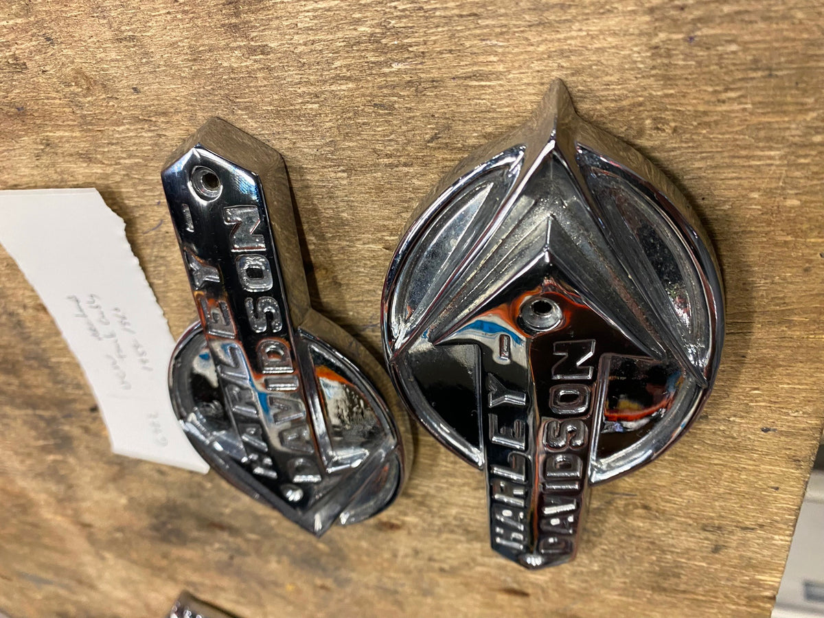 Original Gas Tank Emblems 1959-1960 Panhead XLH Sportster Factory Rech ...