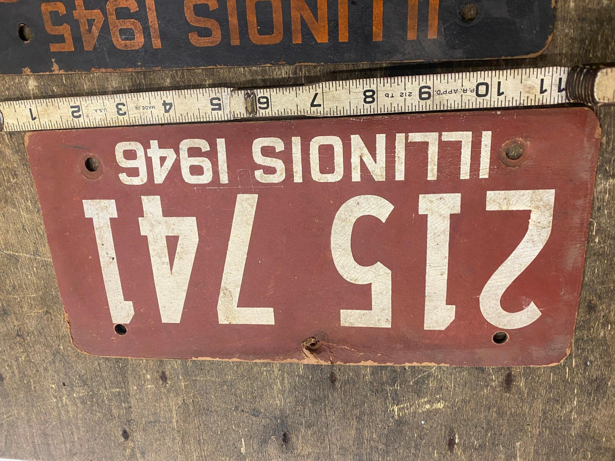 WW2 Soybean License plates Ill 1945 1946 Auto Truck Collector Buick Ch ...