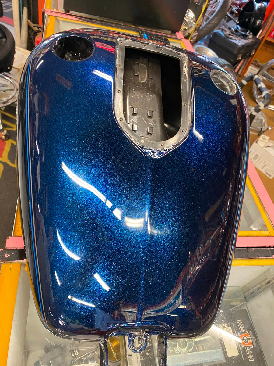 Very Nice Blue Gas Tank Harley Dyna Superglide Custom Wide Glide OEM F ...