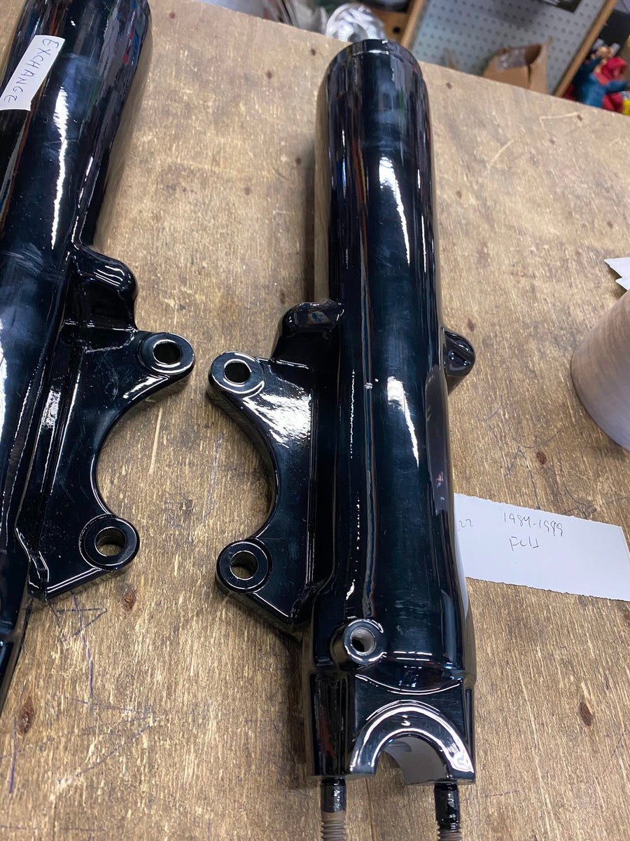 Black Lower Front Fork Legs Sliders 41mm FLH Ultra Glide 1984-1999 Har ...