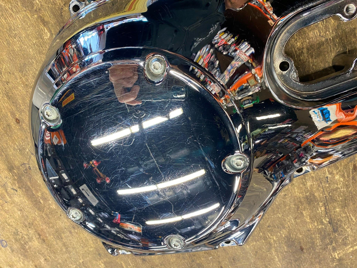 Chrome OEM Primary Cover Harley Softail 1999-2006 Softail Dyna Derby F ...