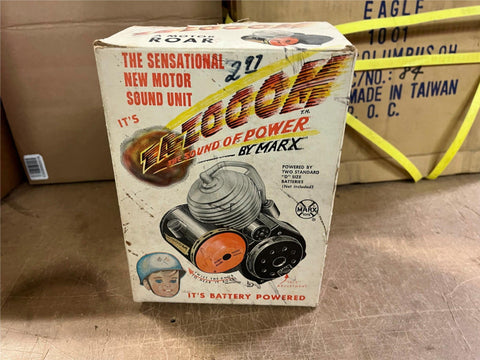 Vtg 60s MARX Za-Zooom Za Zoom Bicycle Mount Battery Op Motor Engine So ...
