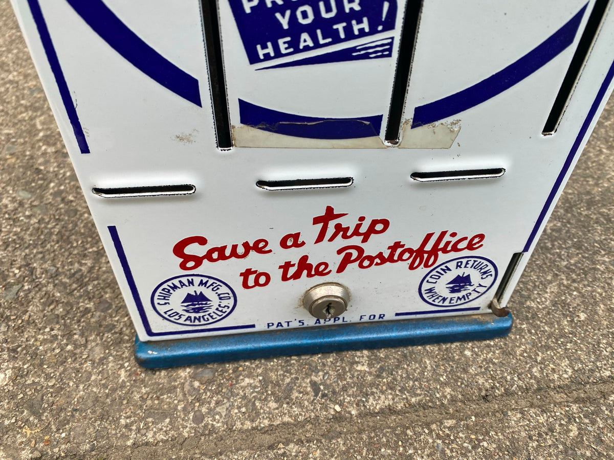 Porcelain 1930's Postage Stamp Vending Machine Mint Shipman Art Deco G ...