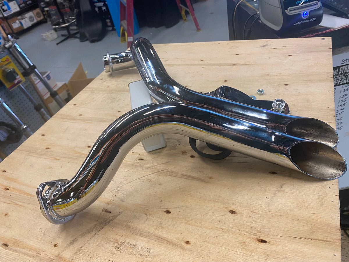 LAF Drop Down Drag Pipes Harley Shovelhead FX FLH 1971-1984 Chopper Cu ...