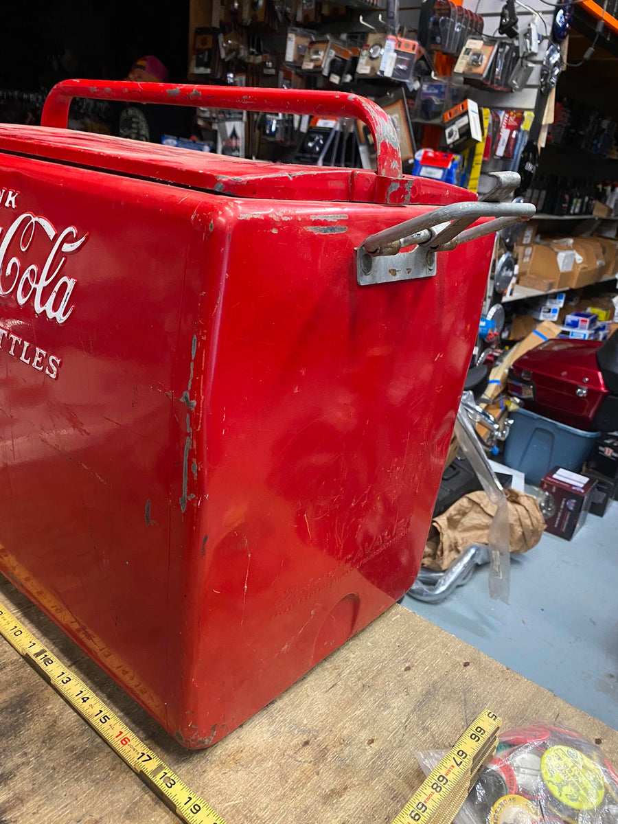 Vtg Drink Coca Cola In Bottles Steel Cooler Original Ice chest Coke So ...