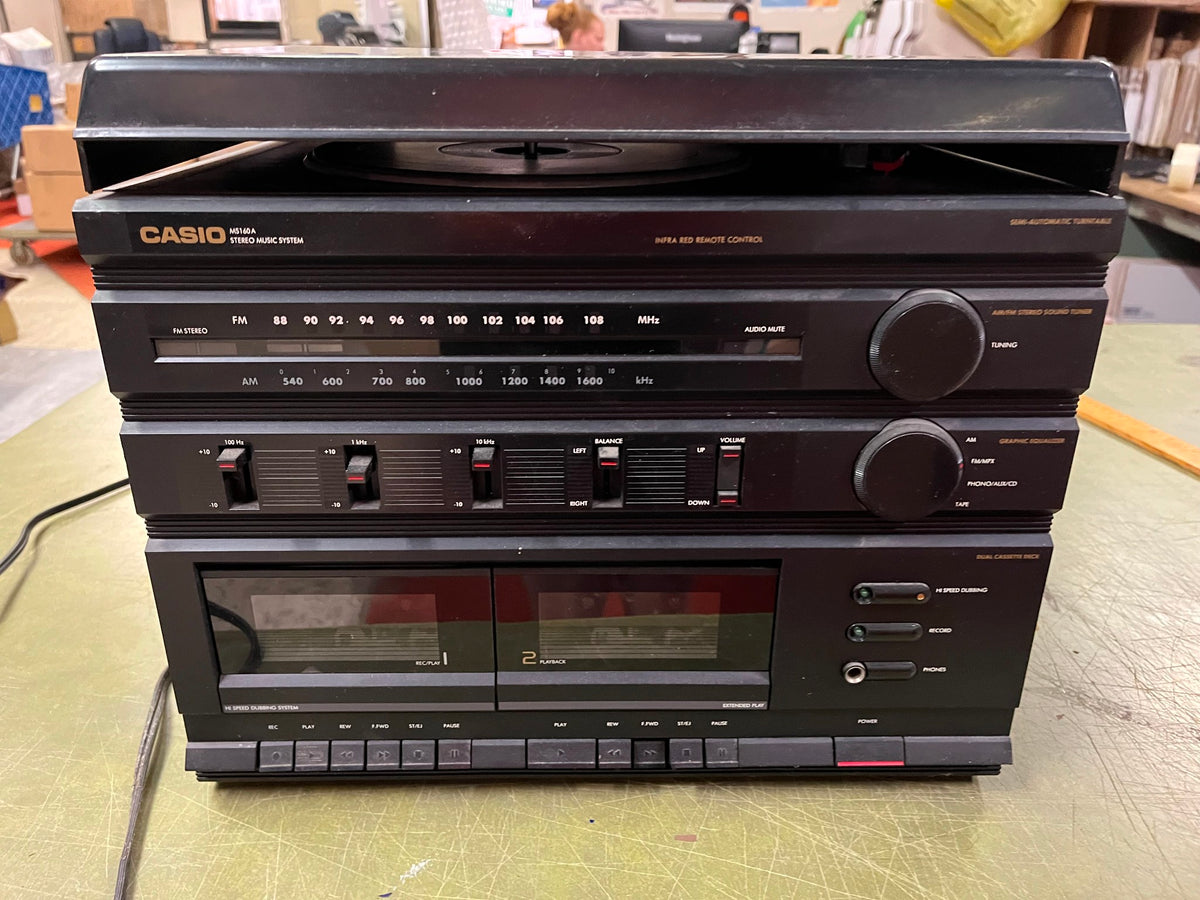 vtg 1980s Casio MS160A Stereo Music System Table top Radio See Descrip ...
