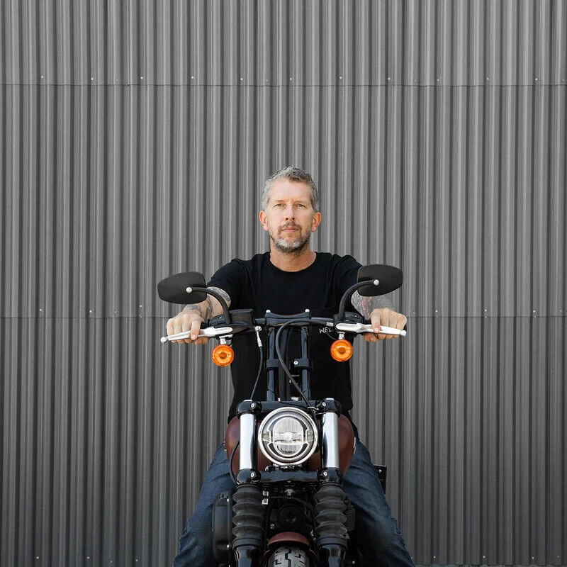 Biltwell Chrome Moly Zero Drag Bars TBW Handlebars Harley Dyna Softail ...